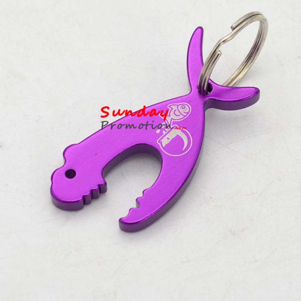 Custom Promotional Bottle Openers Shark Shape Metal Keyring