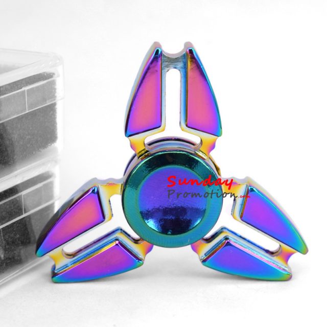 Custom Fidget Spinner Hand Toy Rainbow Color Tri Spinner Factory