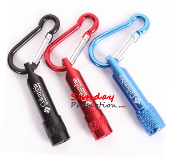 Custom Promotional Flashlight Logo Print Metal LED Keychain
